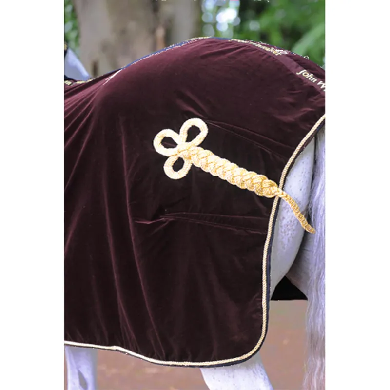 John Whitaker Velvet Show Rug - Burgundy/Gold Detail - 6ft3in