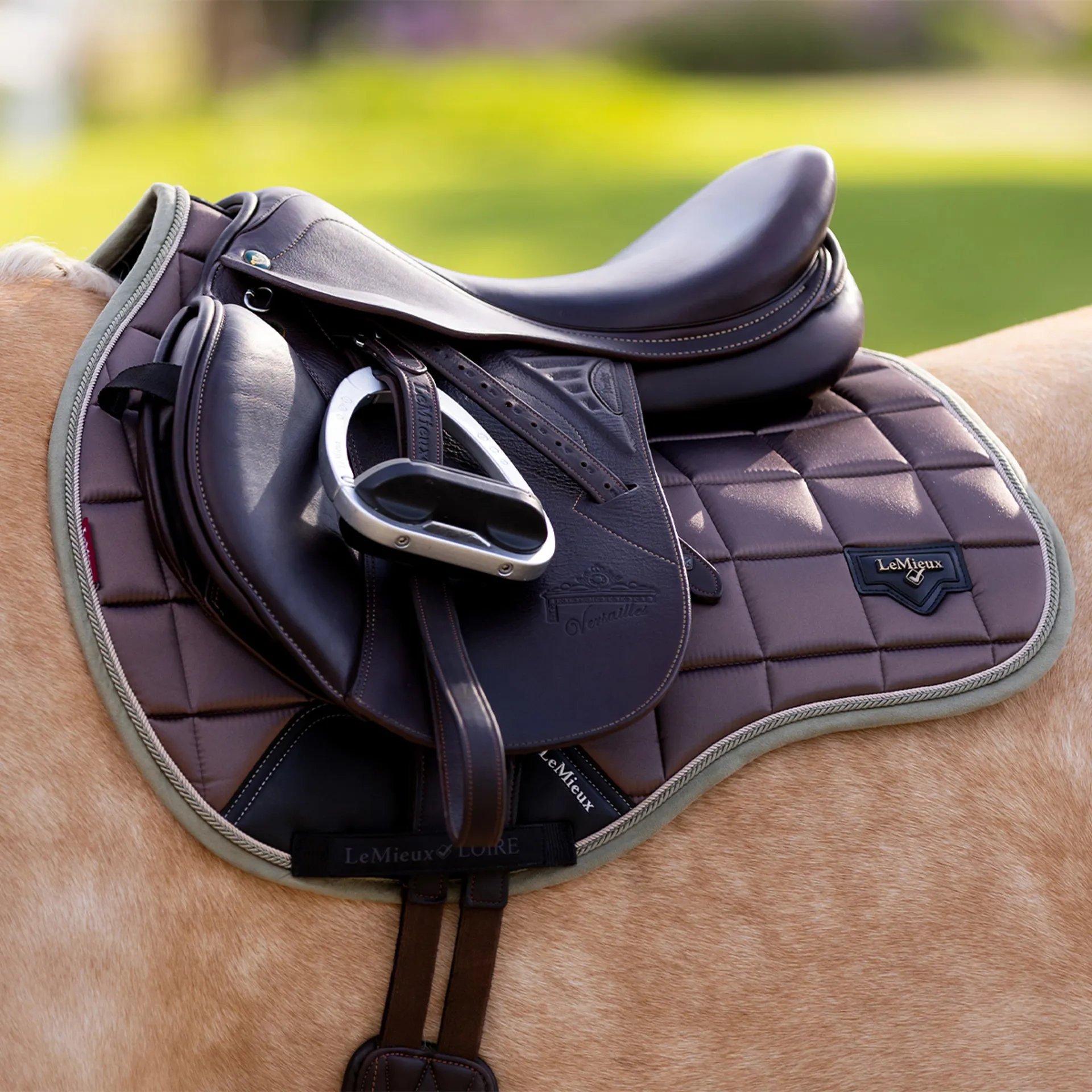 LeMieux Loire Classic Satin GP Square Saddlepad - Walnut