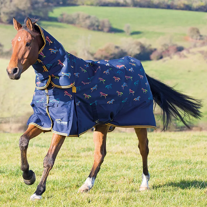 Shires Highlander Original 200g Combo Turnout Rug - Horse Print