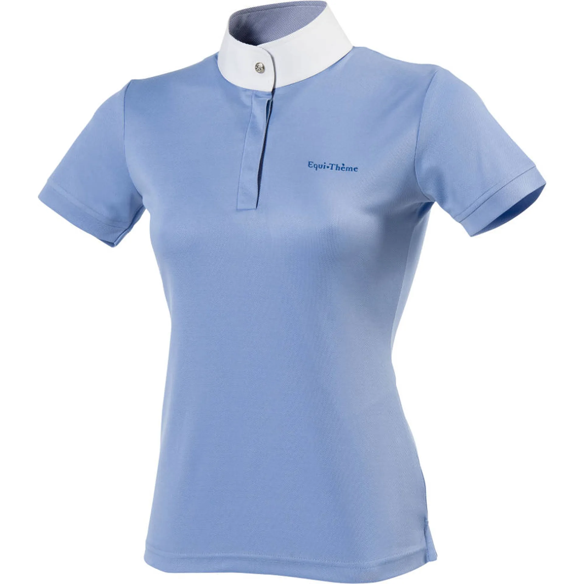 Equi-Theme Mesh Ladies Competition Polo Shirt - Light Blue