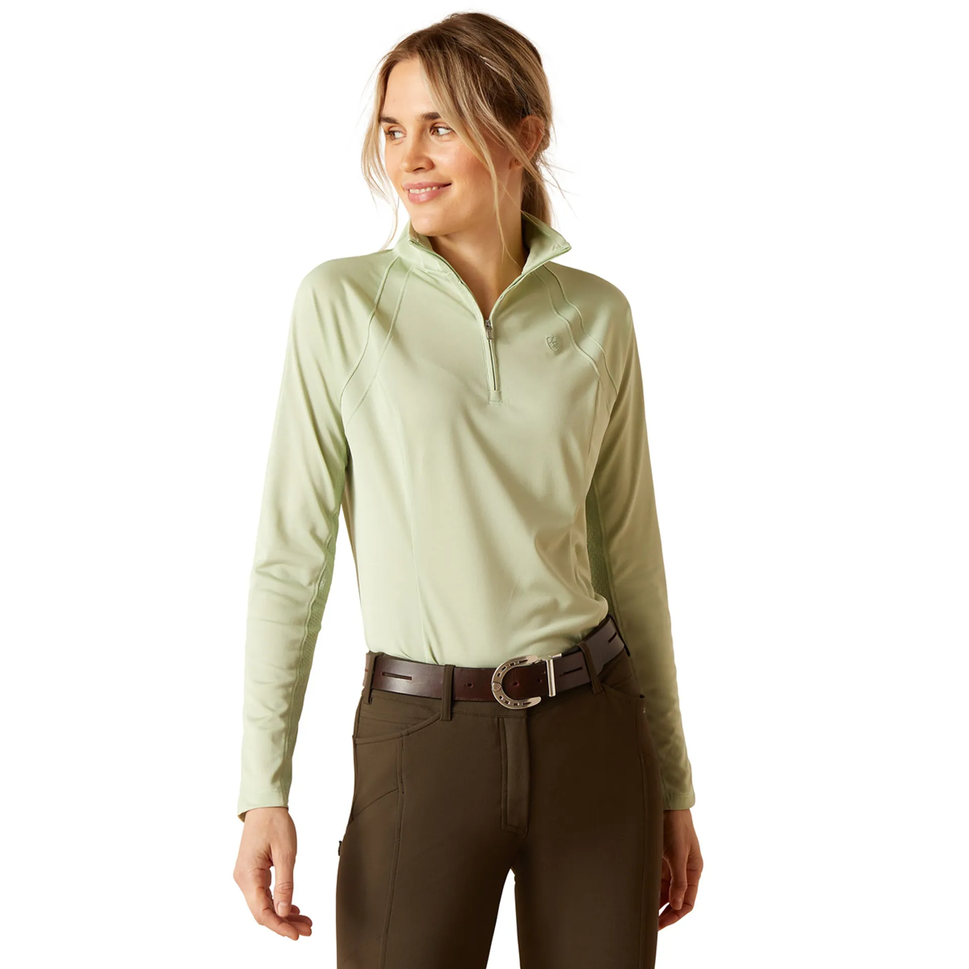 Ariat Sunstopper 3.0 Ladies Base Layer Top - Laurel Green