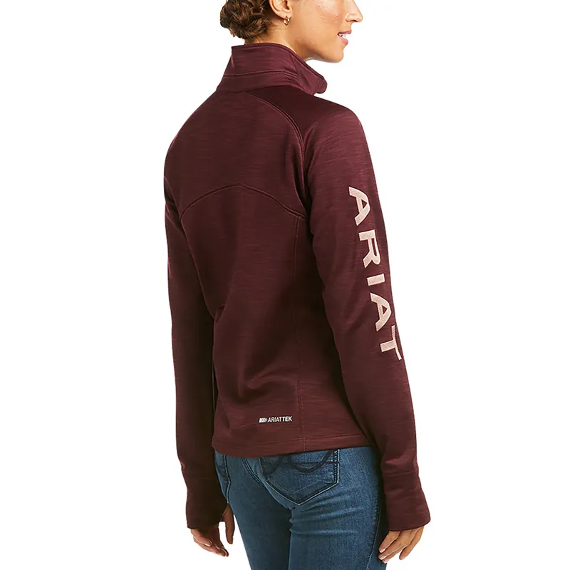 Ariat Tek Team 1/4 Zip Ladies Top - Windsor Wine