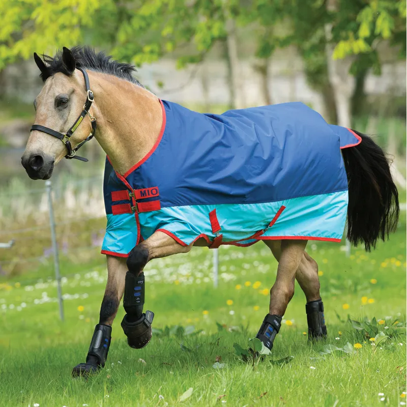 Mio Lightweight 0g Standard Neck Turnout Rug Dark Blue/Aqua Blue