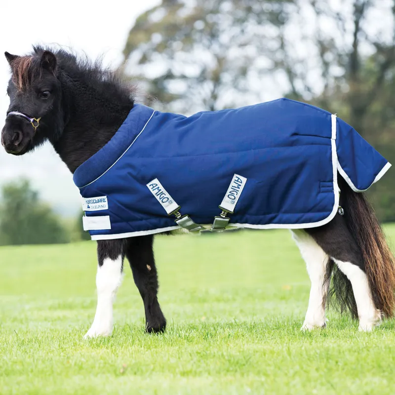 Amigo Petite Cosy Heavyweight Stable Rug - Navy/Silver