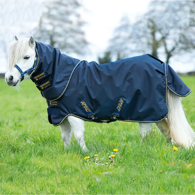 Amigo Hero 6 Petite Plus 0g Lightweight Turnout Rug - Navy/Gold