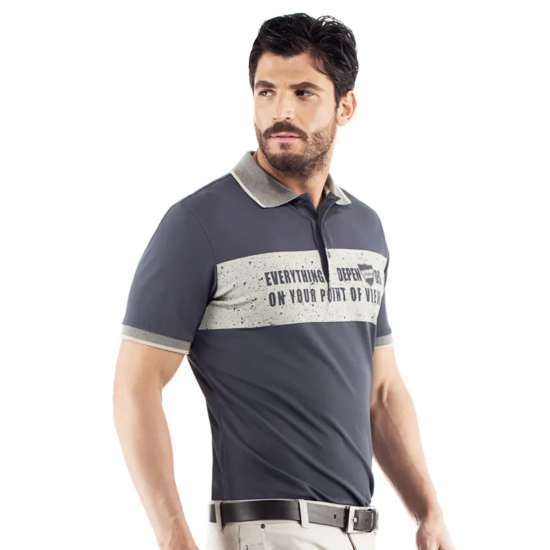Animo Aza Mens Polo Shirt - Mercurio