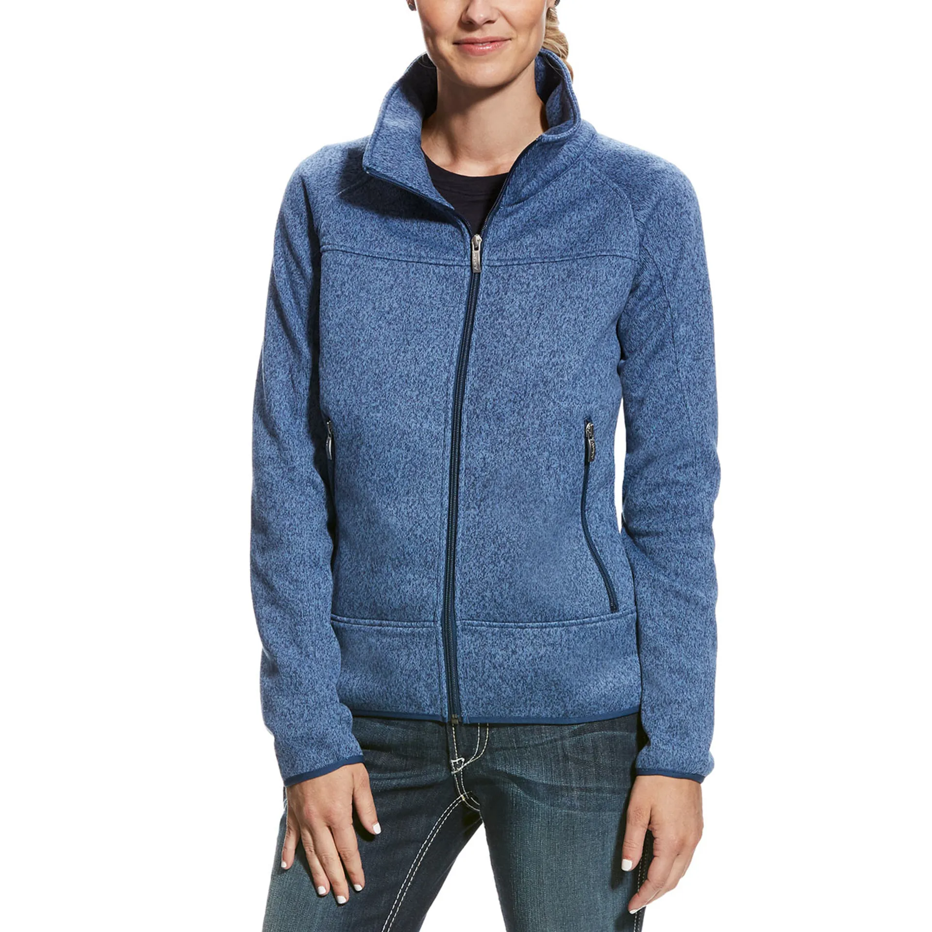 Ariat Sovereign Ladies Full Zip Sweater - Dark Denim