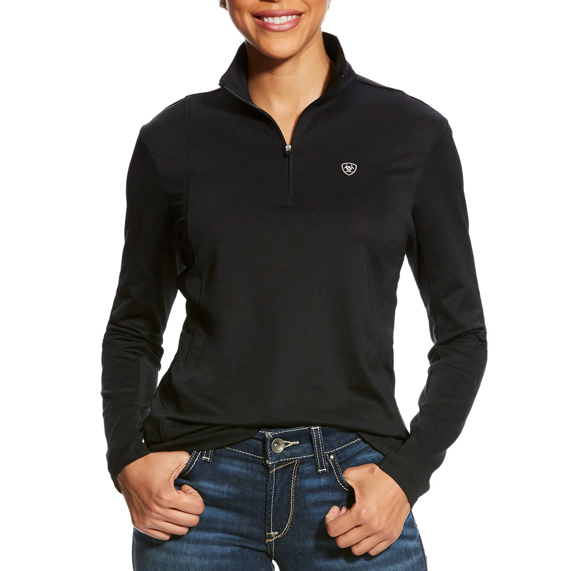 Ariat Sunstopper Ladies 1/4 Zip Top - Black