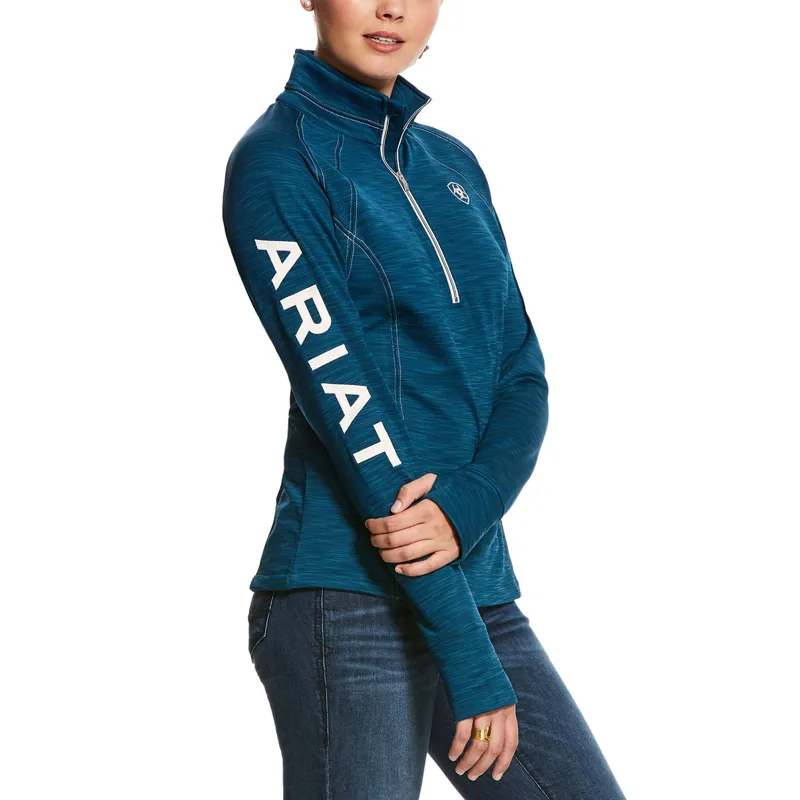 Ariat Tek Team 1/4 Zip Ladies Top - Dream Teal Heather
