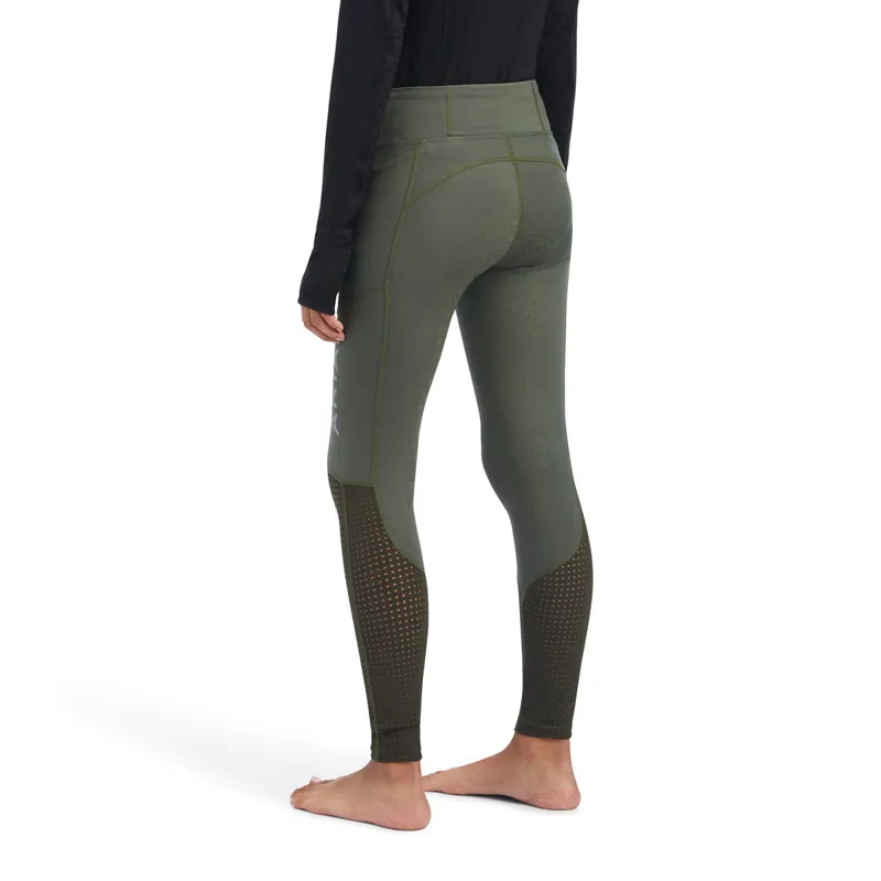 Ariat EOS Full Grip Youth Riding Tights - Beetle/Forest Mist