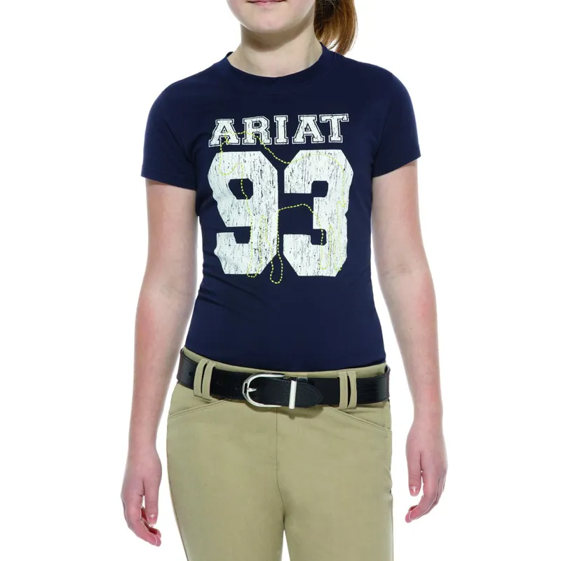 Ariat Girls Horse Collegiate T-Shirt - Navy