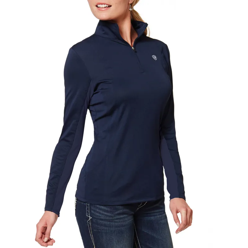 Ariat Sunstopper Ladies 1/4 Zip Top - Navy