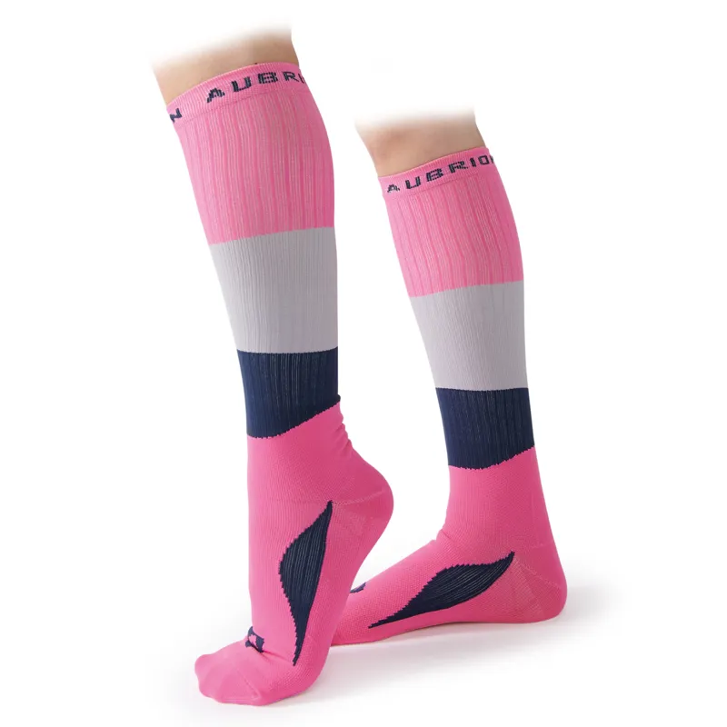 Aubrion Perivale Adults Compression Riding Socks - Pink