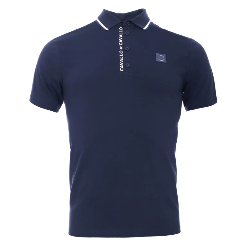 Cavallo Derio Short Sleeve Mens Polo Shirt - Dark Blue