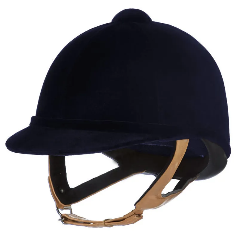 Charles Owen Wellington Classic Velvet Riding Hat - Navy