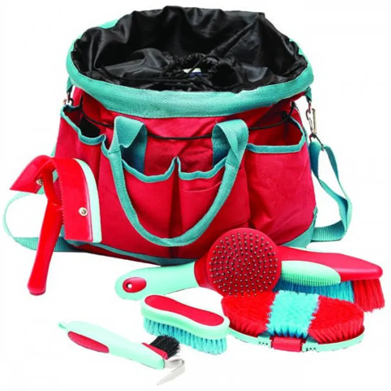 Roma Deluxe Grooming Bag Kit - Watermelon/Bright Blue