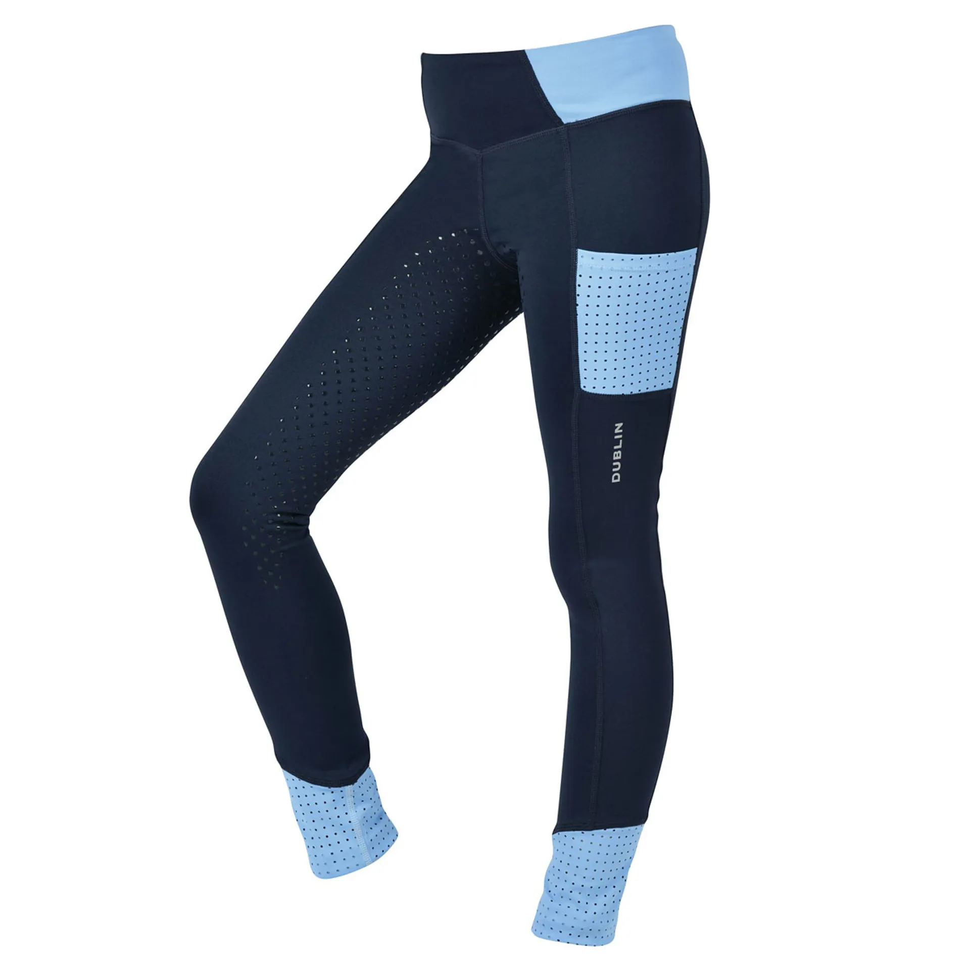 Dublin Power Performance Colour Block Riding Tights Bluebell