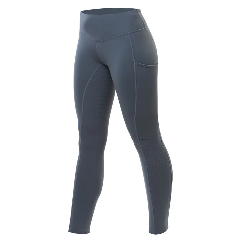 Equetech Revolution Grip Seat Ladies Riding Tights - Storm Blue