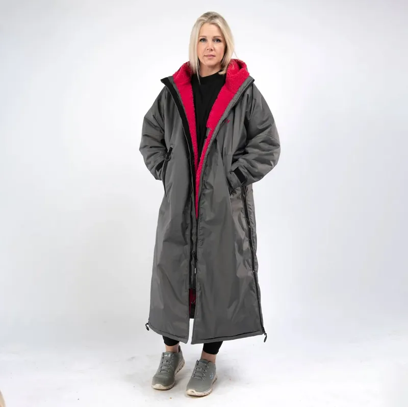 EQUIDRY All Rounder Jacket with Fleece Hood - Charcoal/Raspberry