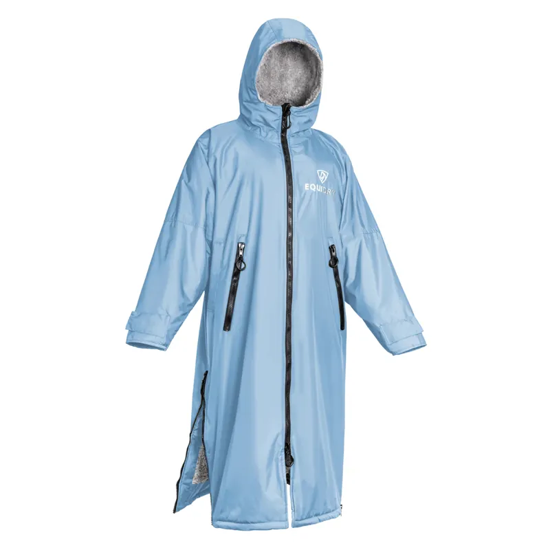 EQUIDRY All Rounder Jacket with Fleece Hood - Sky Blue/Grey