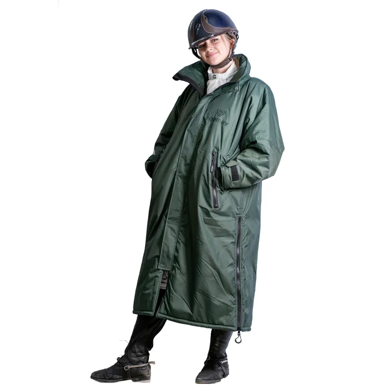 EQUIDRY Pro Ride Competitor Jacket Stowaway Hood Forest Green