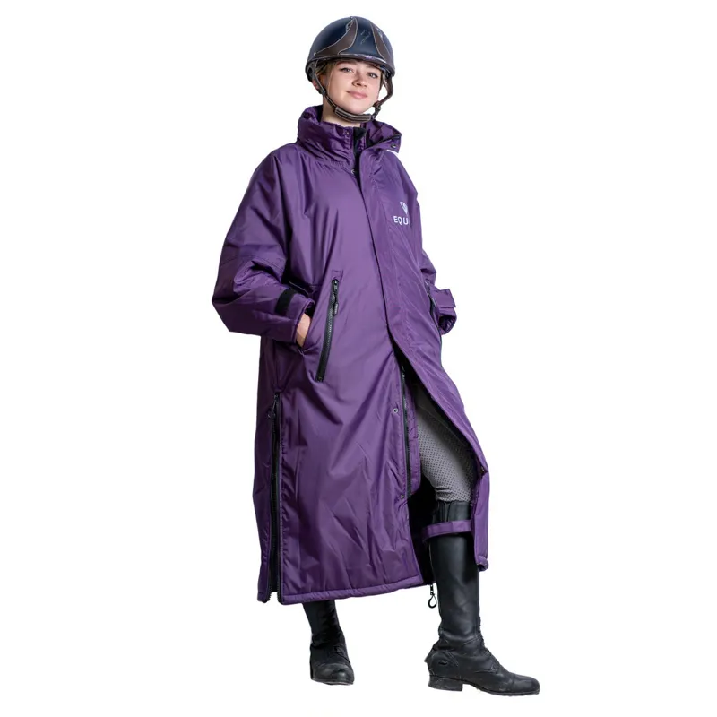 EQUIDRY Pro Ride Junior Jacket with Stowaway Hood - Purple/Purple