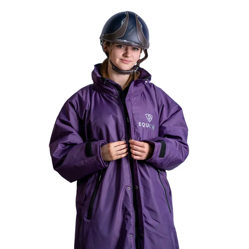 EQUIDRY Pro Ride Jacket with Stowaway Hood - Purple/Purple
