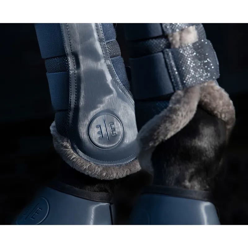 Eskadron Essence Glitter Mesh Faux Fur Brushing Boots - Dove Blue