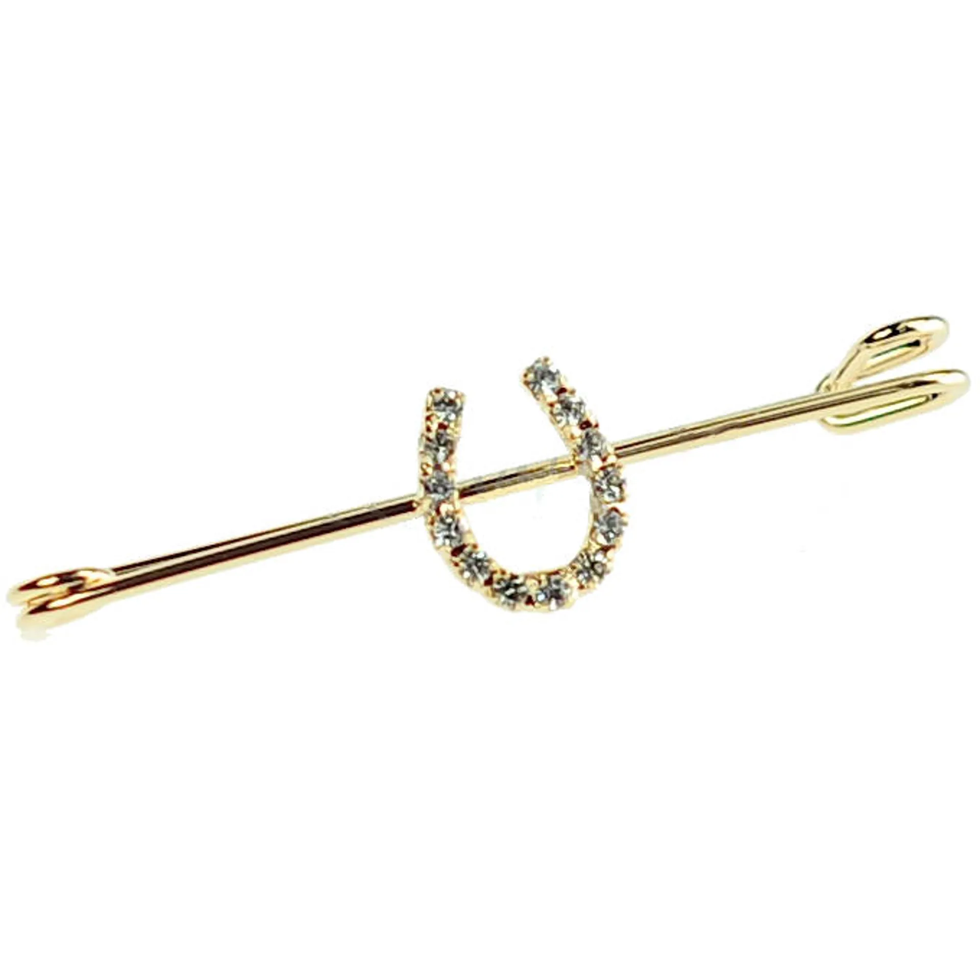 Showquest Horse Shoe Stock Pin - Clear