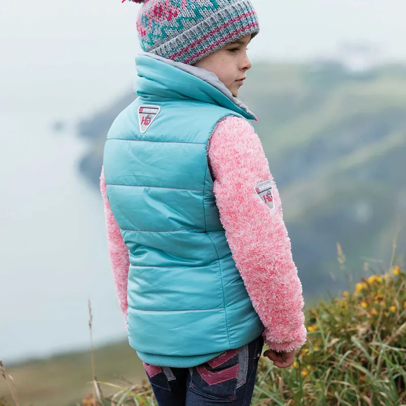 Horseware Reversible Girls Gilet - Light Grey/Blue
