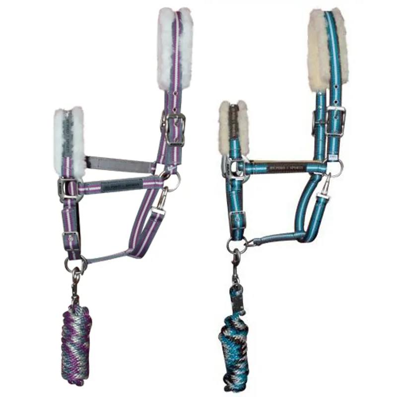 HV Polo Headcollar Sheepskin & Rope