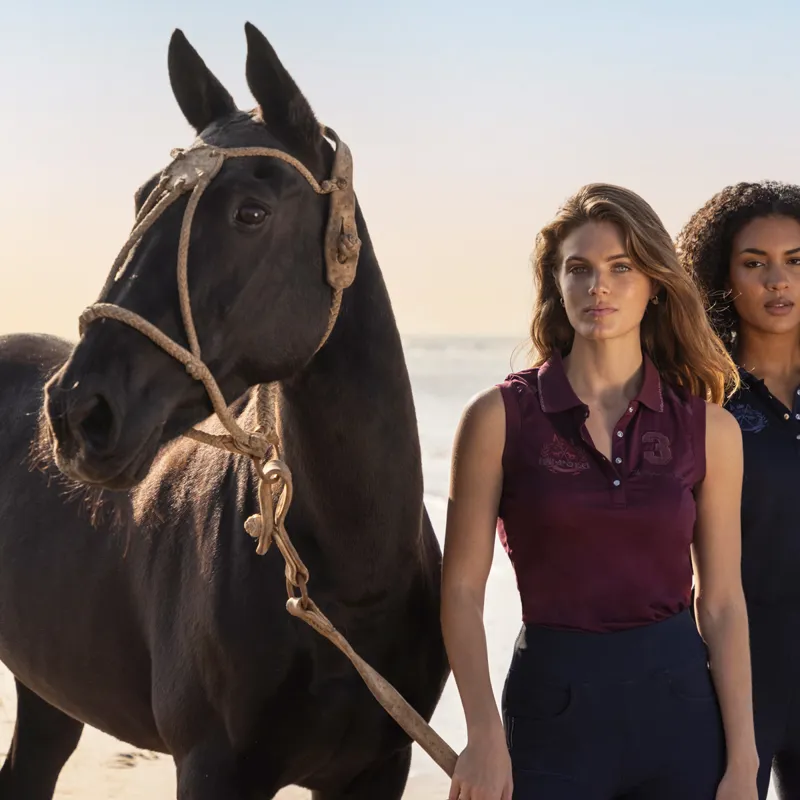 HV Polo Favouritas Tech Luxury Ladies Sleeveless Polo Shirt Berry