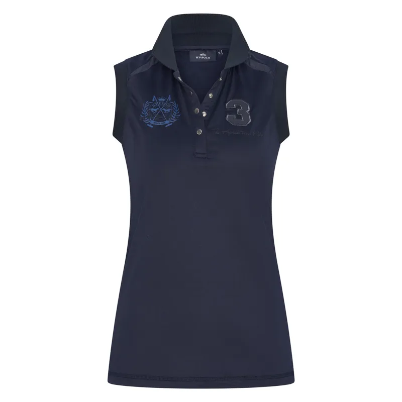 HV Polo Favouritas Tech Luxury Ladies Sleeveless Polo Shirt Navy