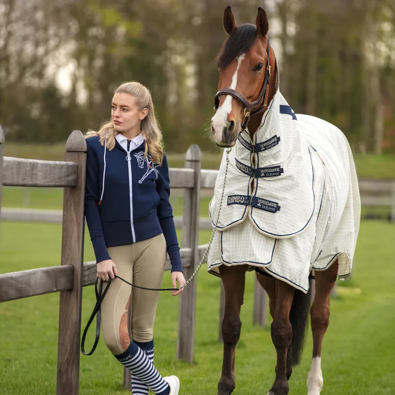 Rambo Optimo Supreme Summer Sheet Fly Rug - Navy Check/Navy/White