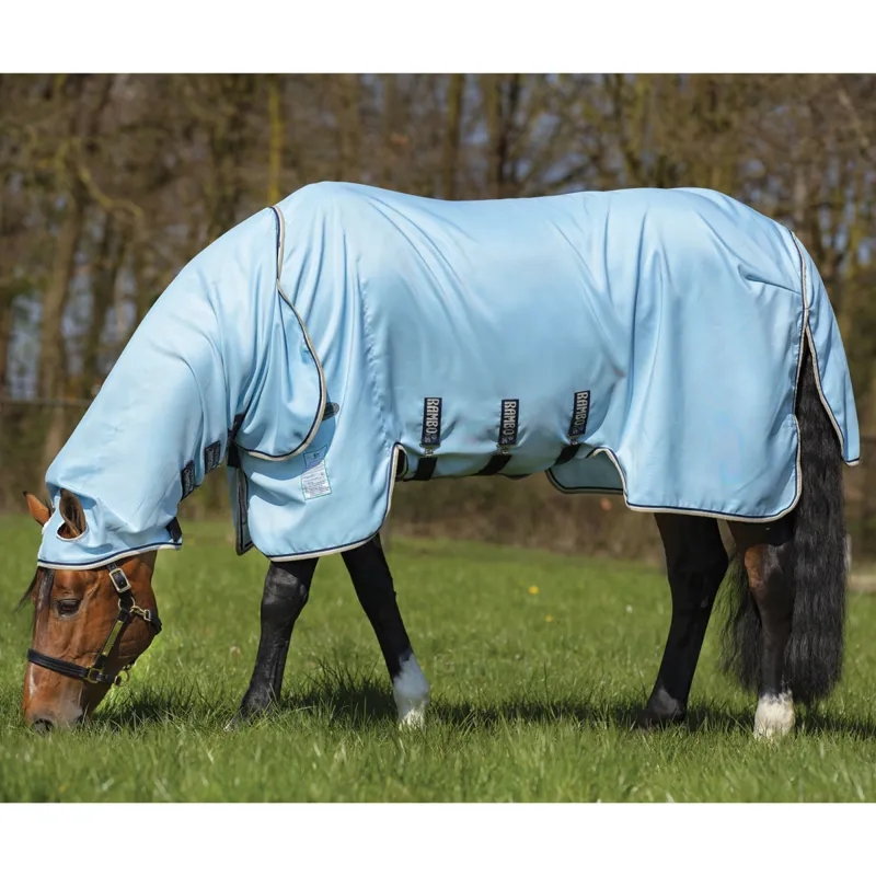Rambo Hoody Vamoose Sweet Itch Fly Rug - Baby Blue/Navy/White