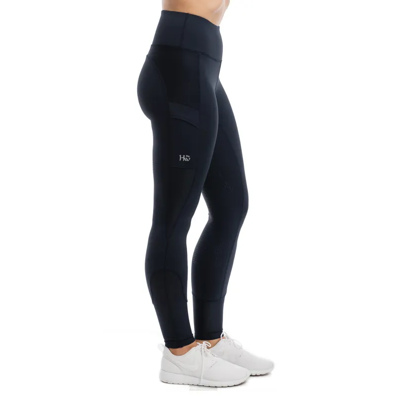 Horseware Silicon Knee Grip Ladies Riding Tights - Dark Navy