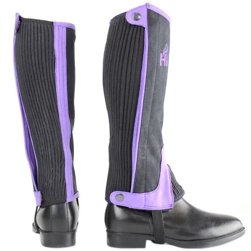 HyLAND Two Tone Amara Childrens Half Chaps - Black/Purple