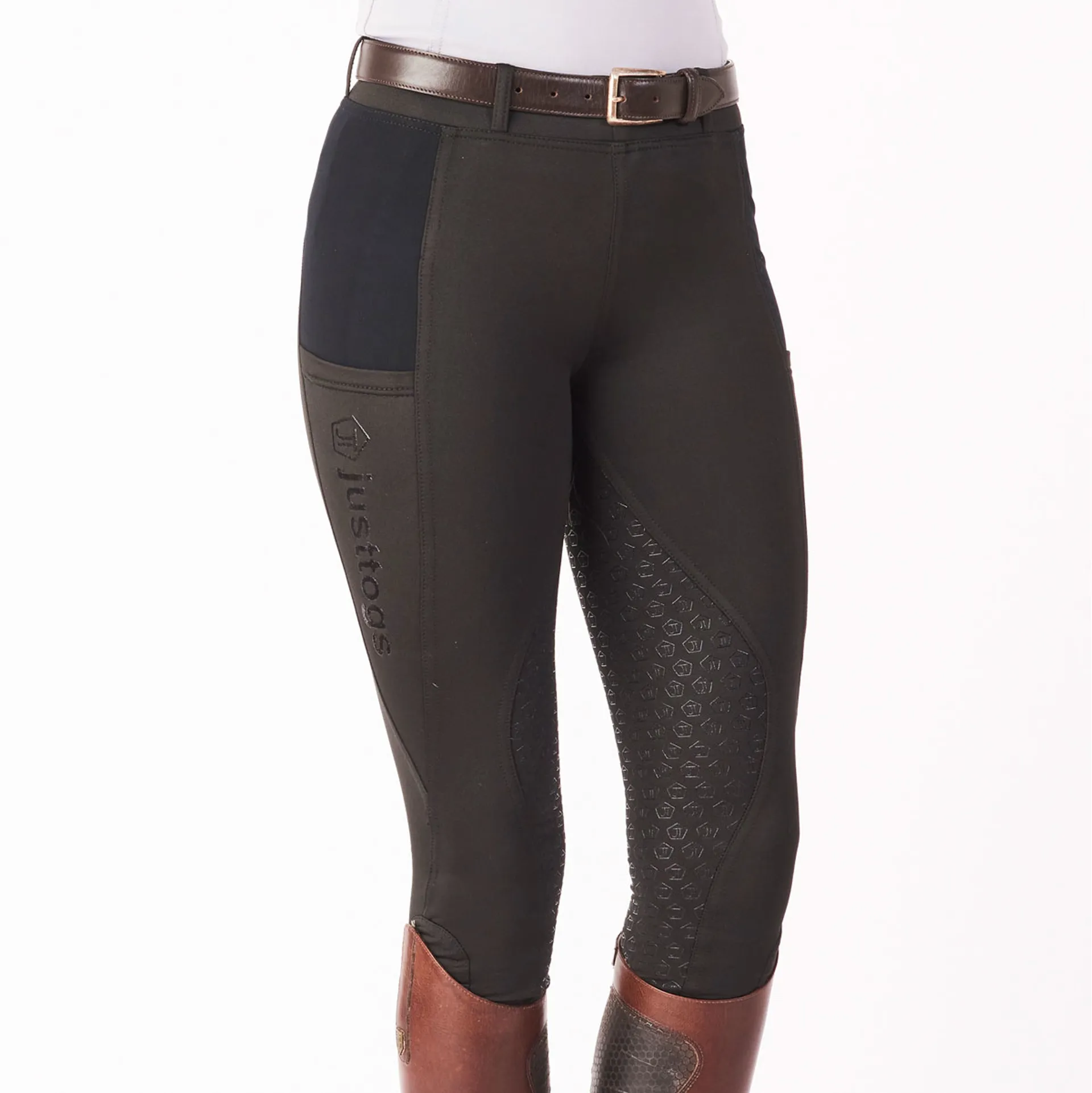 Just Togs Alaska Full Grip Ladies Winter Riding Tights - Black