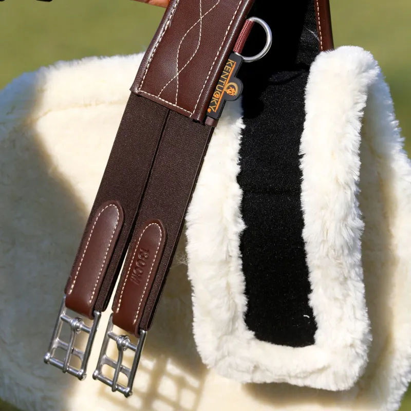 Kentucky Artificial Sheepskin Stud Girth Cover - Natural