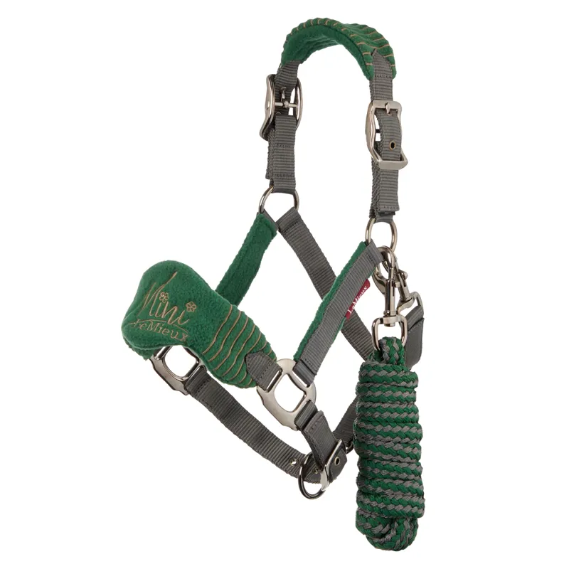 LeMieux Mini Vogue Headcollar with Leadrope - Hunter Green/Grey
