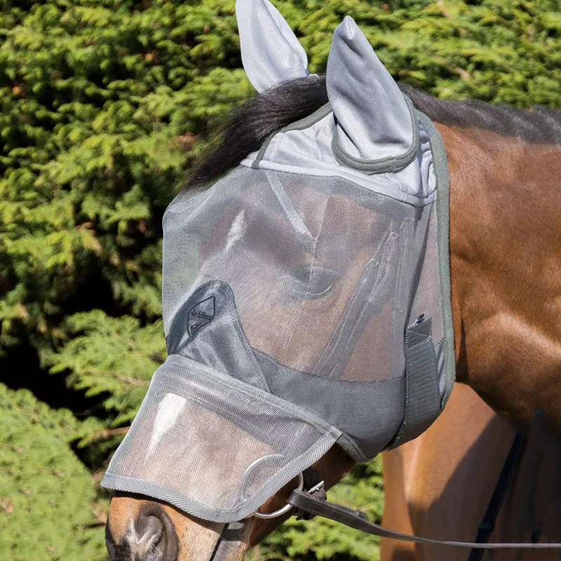 LeMieux Comfort Shield Riding Fly Mask with Nose and Ears - Silve