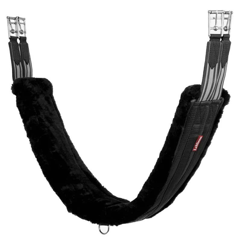LeMieux Anatomic Fleece Lined Girth with Elastic - Black/Black