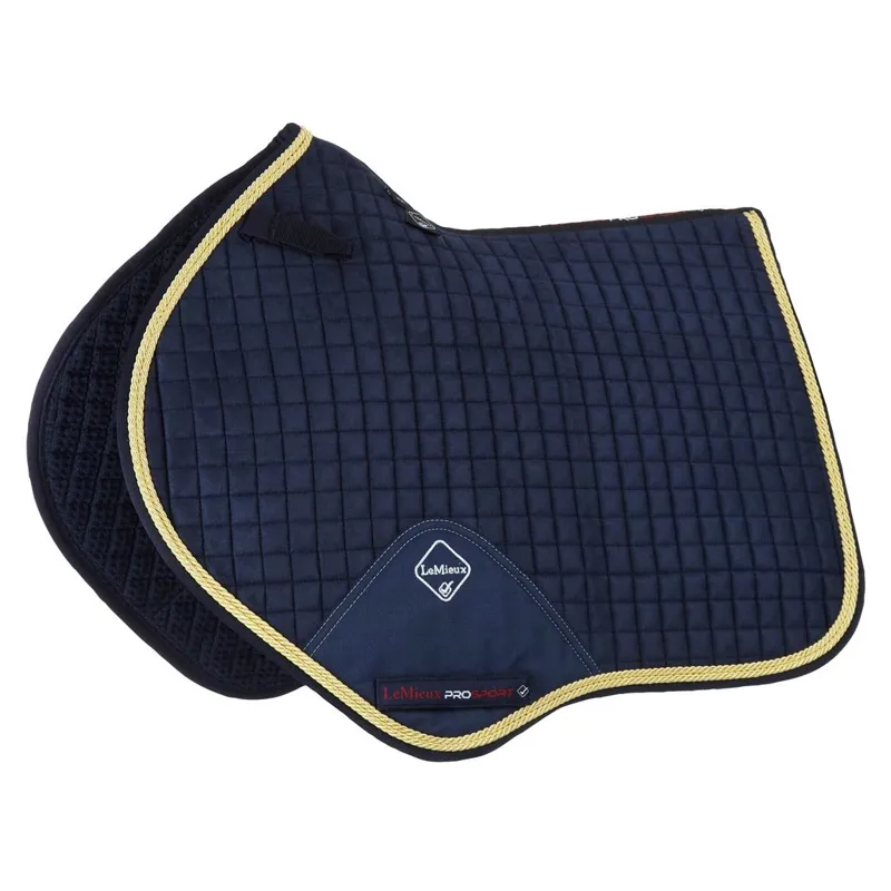 LeMieux ProSport Suede Close Contact Square with Binding - Navy/G