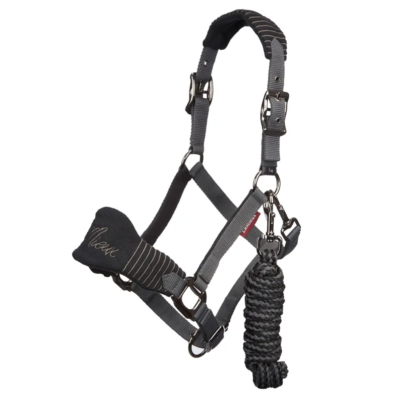 LeMieux Vogue Headcollar and Lead Rope Set - Black/Grey - Redpost ...