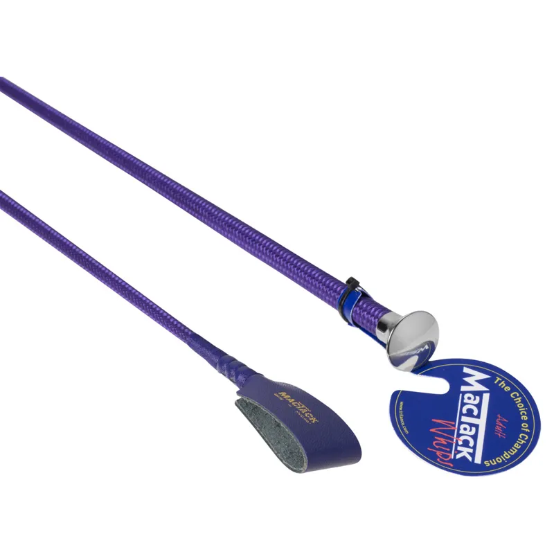 Mactack Riding Whip with No6 Keeper Nickel Mushroom Cap Purple