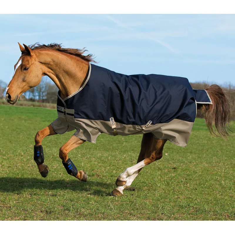 Mio Lite Turnout Rug 0g - Navy/Tan