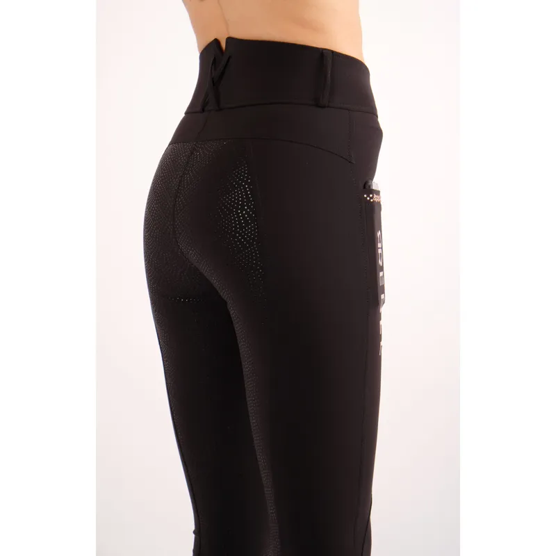 Montar Rebel High Waist Full Grip Ladies Breeches - Black