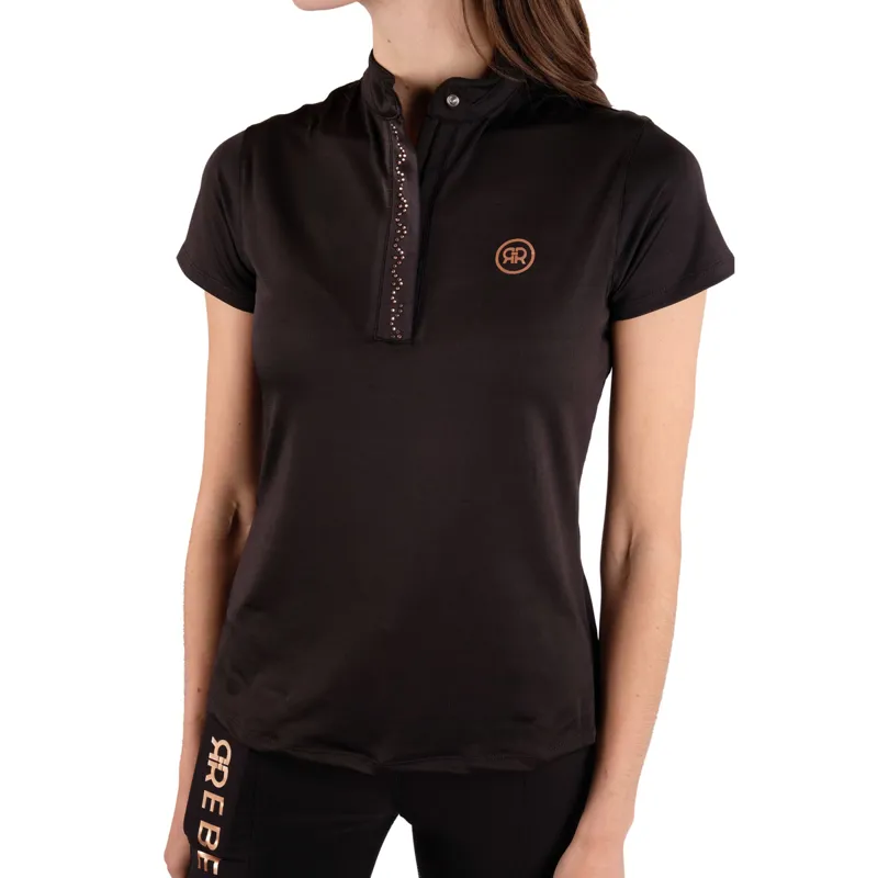 Montar Rebel Crystal Ladies Shirt - Black/Rose Gold