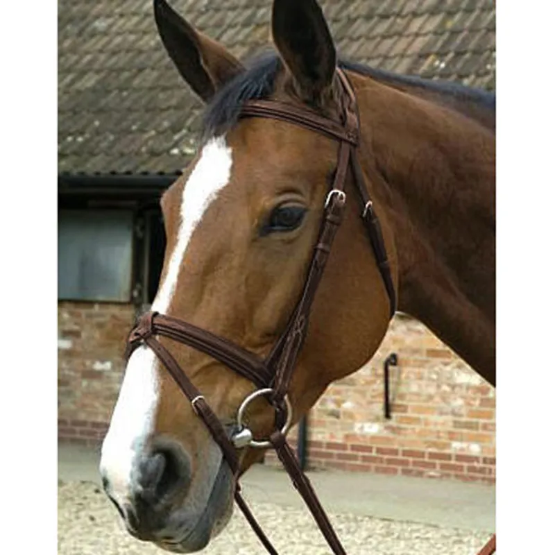 Mark Todd Deluxe Padded Bridle w Crank-Flash and Reins - Dark Havana