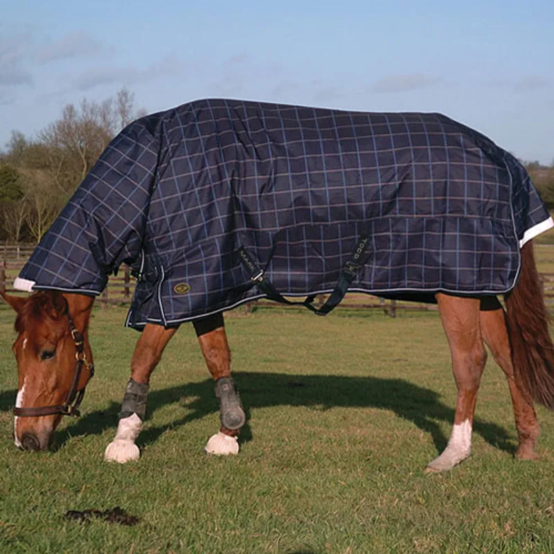 Mark Todd Heavyweight Combo Turnout 350g Rug - Navy Plaid